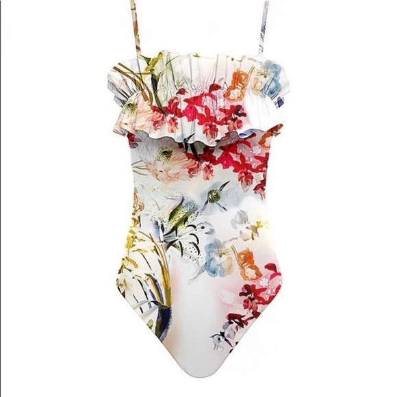 Ochie | Swim | New Ochie Annie Swimsuit Sandy Blossom Floral Ruffle One ...